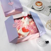 China Purple Magnetic Closure Box Double Open Door For Cosmetic Gift Packaging for sale