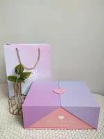 China Purple Magnetic Closure Box Double Open Door For Cosmetic Gift Packaging for sale