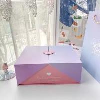 China Purple Magnetic Closure Box Double Open Door For Cosmetic Gift Packaging for sale