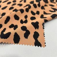China Leopard Graphic Print Fabric 75D 100% Polyester Linen Print Fabric For Dresses for sale