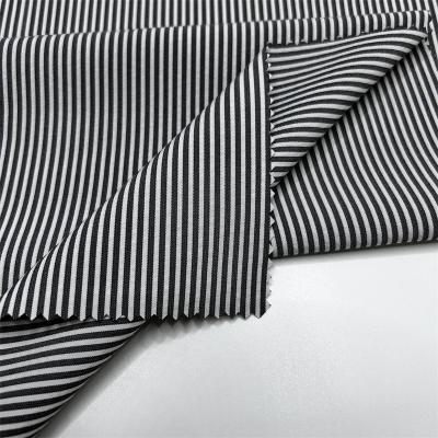 China 150D Cationic Recycled Polyester Vertical Stripe Fabric Dual Tone Effect In Trousers And Bottoms for sale