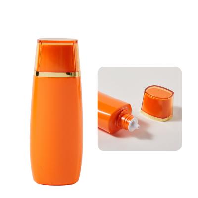 China Oval Large Capacity PET Sunscreen Bottle With Press Off On Cap Sealing Type Ensuring Tight Seal And Convenient Access for sale