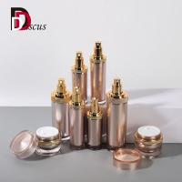China PMMA Outer Bottle Material 50ml Capacity Gold Acrylic Airless Pump Bottle Packaging Container for Cosmetics Skincare and Beauty Products for sale