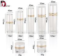 China PMMA Outer Bottle Material 50ml Capacity Gold Acrylic Airless Pump Bottle Packaging Container for Cosmetics Skincare and Beauty Products for sale