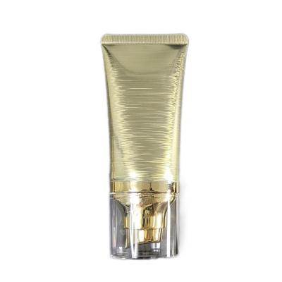 China PE Oval Cosmetic Tubes with Gold Sliver Pump 30ml Capacity and Additional Capacity Options 10ml 15ml 20ml Provided for sale