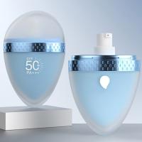 China Double Wall Luxury Sunscreen Bottle with Silk Screen Printing and Customized Color Airless Pump Bottle for sale
