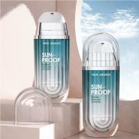 China Customized Color 60ml Capacity Airless Bottle with Silk Screen Printing for Luxury Sunscreen Packaging for sale