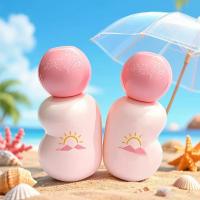 China Child Resistant Square Shape Sunscreen Bottle with Customized Color Packaging for sale