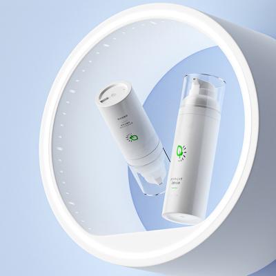China 50ml Capacity AS Body Material Recycled Plastic Airless Bottle Ideal Packaging Option for Cosmetics Skincare and Personal Care Products for sale