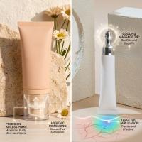 China Wide Flocked Sponge Applicator Cosmetic Tube 40ml PE Squeeze Body Liquid Foundation Packaging for sale