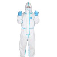 China Pp Sf Disposable Medical Protective Coverall Suit With Hood Hospital Doctor Safety for sale