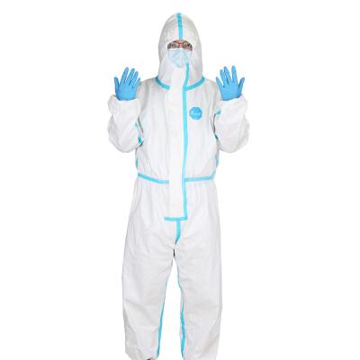 China Pp Sf Disposable Medical Protective Coverall Suit With Hood Hospital Doctor Safety for sale