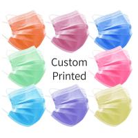 China 2 Ply 3 Layer Non Woven Face Mask Disposable 50 Pack Surgical  Blue Pink White Black for sale
