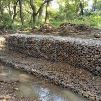 China Galfan Galvanized Gabion 6x1x0.3m Hexagonal Woven Mesh 2.2mm Wire Tensile Strength 350-550N/mm2 for sale