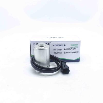 China 12V 24V Hydraulic Pump Solenoid Valve for PC200-7 Excavator Parts New OEM for sale
