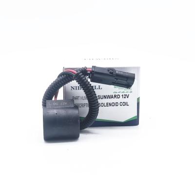 China SUNWARD Solenoid Valve Coil 12V 6302012 for SWE55 SWE60 SWE70 SWE80 Excavator for sale