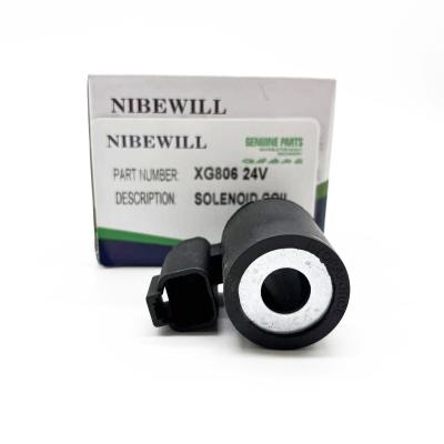China Solenoid Valve Coil 24V DC 13mm ID 37mm Height for XG806 Excavator 4301864 4303724 for sale