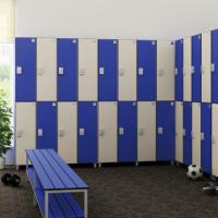 China HPL Classroom Lockers Red Blue White Waterproof Education Lockers for sale