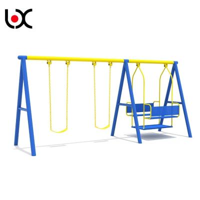China Outdoor Homemade Backyard Playground Sets Equipment Double Seats Swing for sale