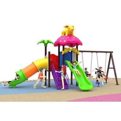 China China plastic kids safety swing slide set outdoor daycare playground for sale