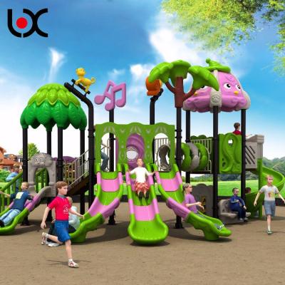 China Amusement Preschool children plastic swing and slide set outdoor playground equipment for sale