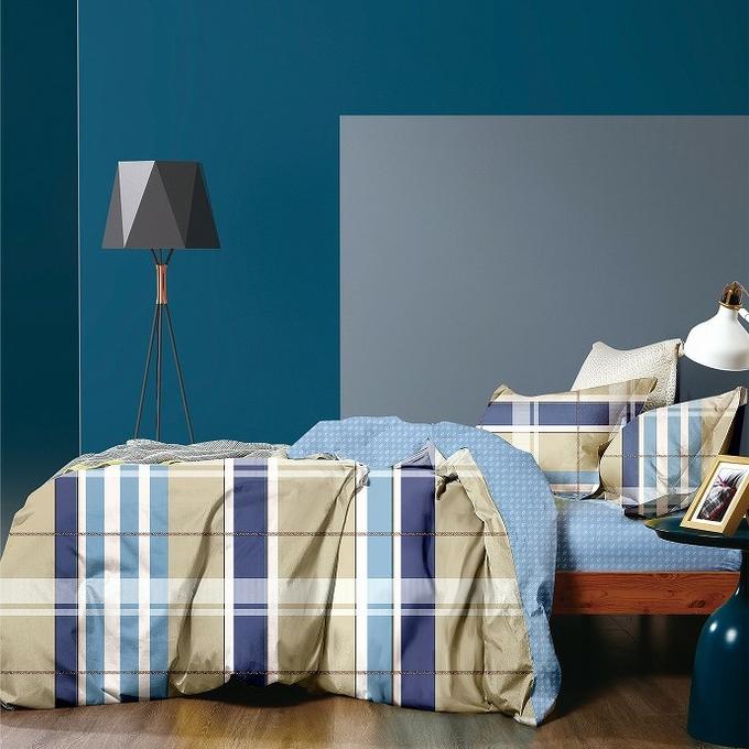Double 100 Percent Cotton Bedding Set 200TC Stripe Duvet Cover Set 0