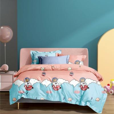 China 100 Cotton 200TC Colorful Bedding Set 4pcs Duvet Cover Fitted Sheet Flat Sheet Pillowcase for sale
