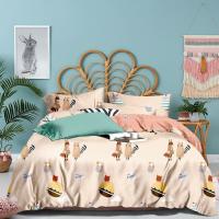 China 100 Cotton 200TC Colorful Bedding Set 4pcs Duvet Cover Fitted Sheet Flat Sheet Pillowcase for sale