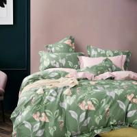 China Flower Comfortable 100% Cotton Printed Reversible Duvet Cover Set for sale
