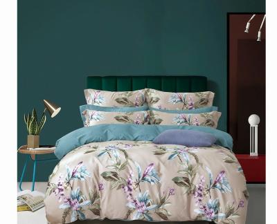 China 100% Cotton Printed Reversible Duvet Cover Set Single King Size Custom OEKO-TEX for sale