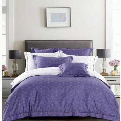 China 3pc Organic Cotton Double Duvet Set Stripe Customized Deep Colour for sale