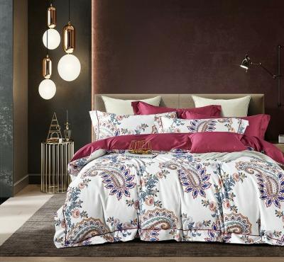 China 300 TC 100% Cotton Duvet Cover Bedding Set Soft Custom Flower Print Queen King for sale