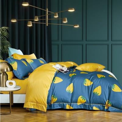 China Luxury 100% Cotton Bedding Set Duvet Cover with Floral Print OEKO-TEX Certified for sale