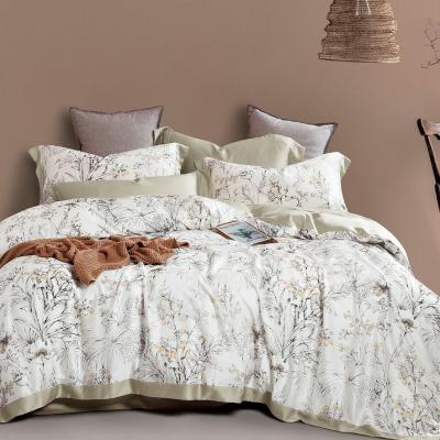 China 100% Organic Tencel 60S Flat Sheet Luxury Bedding Reactive Print Floral Design for sale
