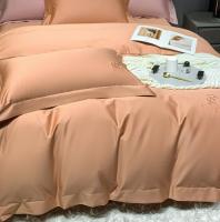 China 100% Organic Bamboo Bedding Sets Duvet Cover Bed Linen Bedding Sets Plain Dye Orange for sale