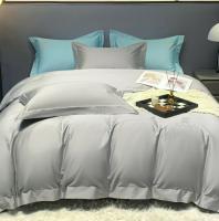 China 200TC-600TC 100% Organic Bamboo Sheet Duvet Cover Plain Dye Grey for sale