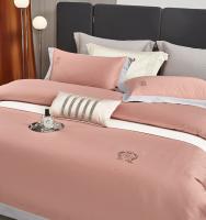 China Embroidered Bamboo Bedding Sets 100% Organic Luxury Orange for sale