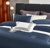 China Organic 100% Embroidered Bamboo Bedding Sets Luxury Blue for sale