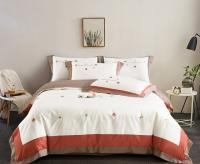 China Bright Orange Bamboo Bedding Sets 200TC-600TC Organic 100% for sale