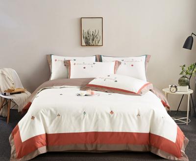 China Bright Orange Bamboo Bedding Sets 200TC-600TC Organic 100% for sale