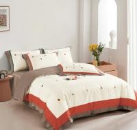 China Bright Orange Bamboo Bedding Sets 200TC-600TC Organic 100% for sale