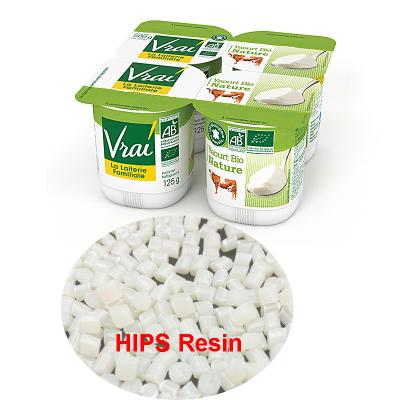 China High Gloss Extrusion HIPS Resin Food Packaging Yogurt Cup HIPS Granules for sale