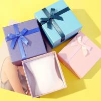 China 5*5*3.5cm,9*9*3.2cm Square Cardboard Jewelry Packaging Boxes Colorful Printed Ribbon Gift Boxes for sale