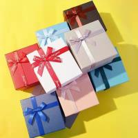 China 5*5*3.5cm,9*9*3.2cm Square Cardboard Jewelry Packaging Boxes Colorful Printed Ribbon Gift Boxes for sale