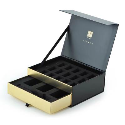 China Sliding Cosmetic Skincare Packaging Makeup Boxes Case With EVA for sale