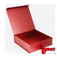 China Luxury Cosmetic Skincare Packaging Red Christmas Gift Box With Magnetic Fastening Flap for sale