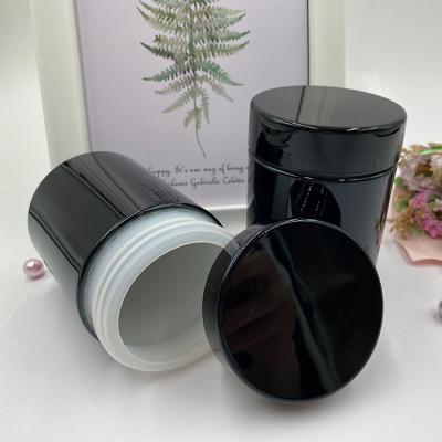 China 100ml Empty Food Grade Black Protein Powder Bottle Sport Nutrition Supplement for sale