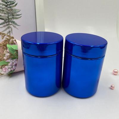 China 2oz 6oz 8oz 10oz 16oz 20oz Nutritional Supplement Containers Electroplated Metal Blue for sale
