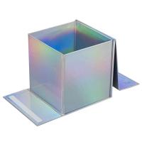 China Collapsible Crate Storage Box Square Collapsible Wig Magnetic Box With Ribbon for sale