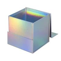 China Collapsible Crate Storage Box Square Collapsible Wig Magnetic Box With Ribbon for sale